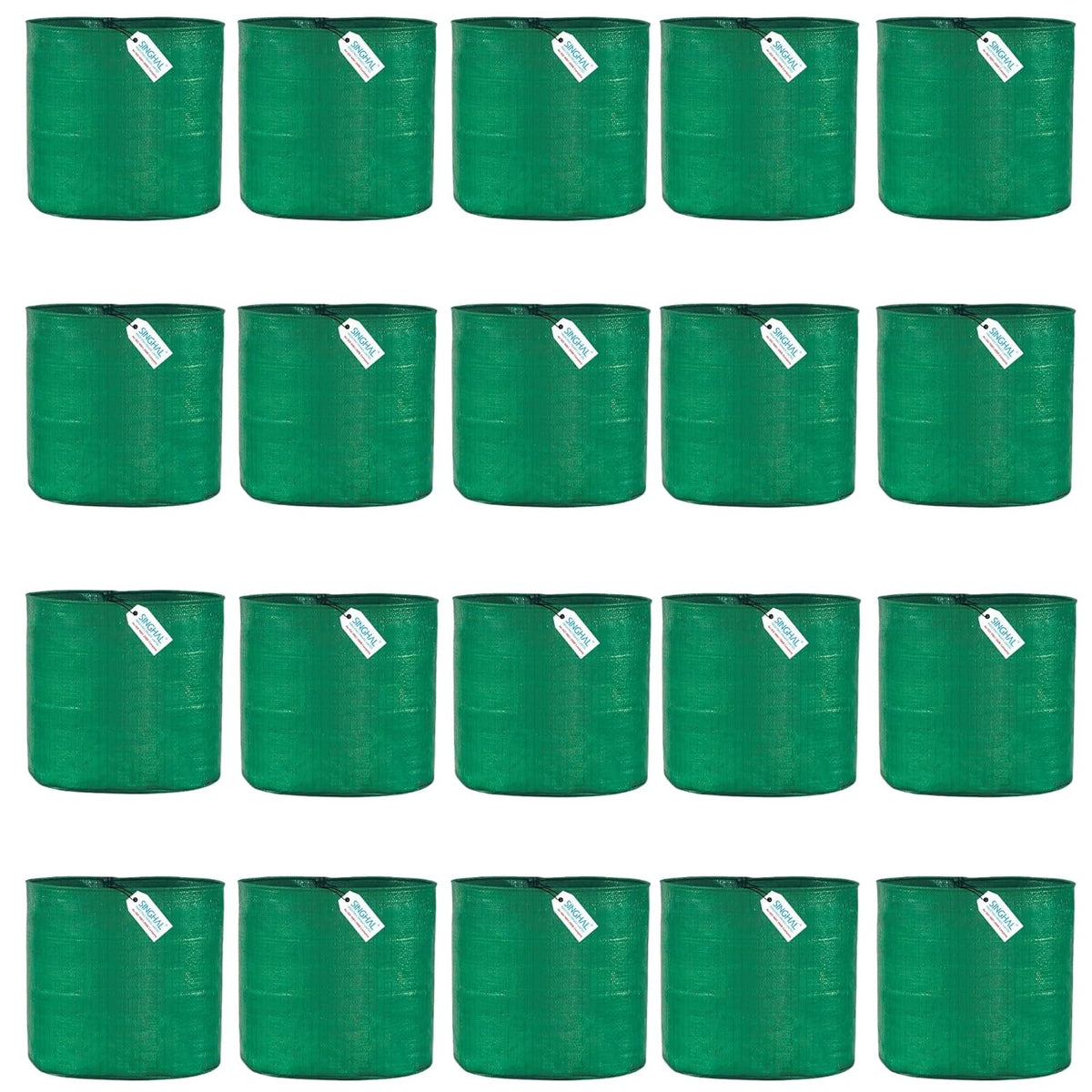Pack of 20 HDPE UV-Protected Round Grow Bags 15x15 Inch – Green ...
