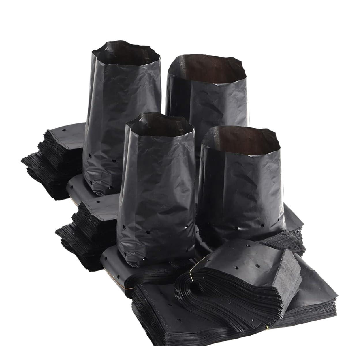 Buy SINGHAL HDPE Poly Grow Bags 9x10 Inch | UV-Resistant Nursery Bags ...