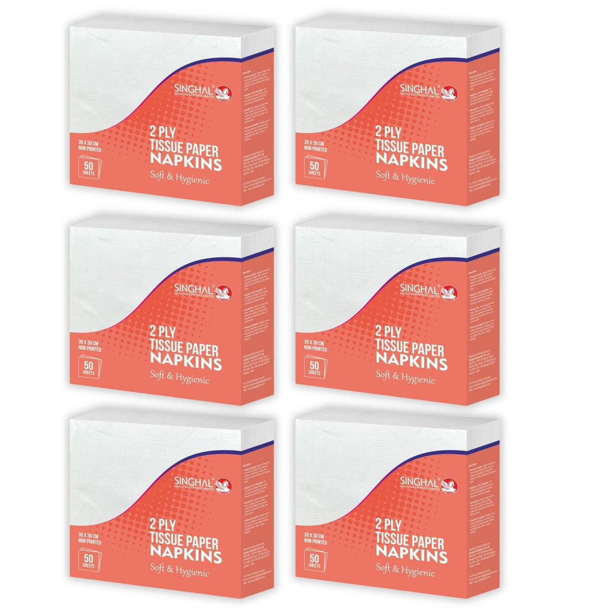 Singhal 2 Ply Plain Tissue - 300 Sheets, Pack of 6 – Singhal Mart